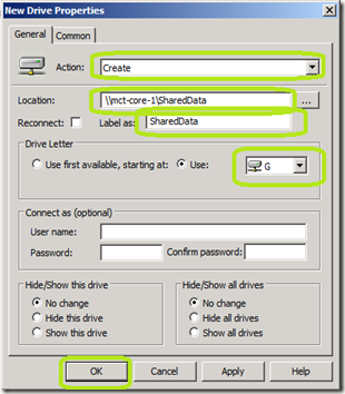 How to create a drive map with GPO Preferences